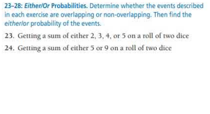 Solved 23-28: Either/Or Probabilities. Determine whether the | Chegg.com