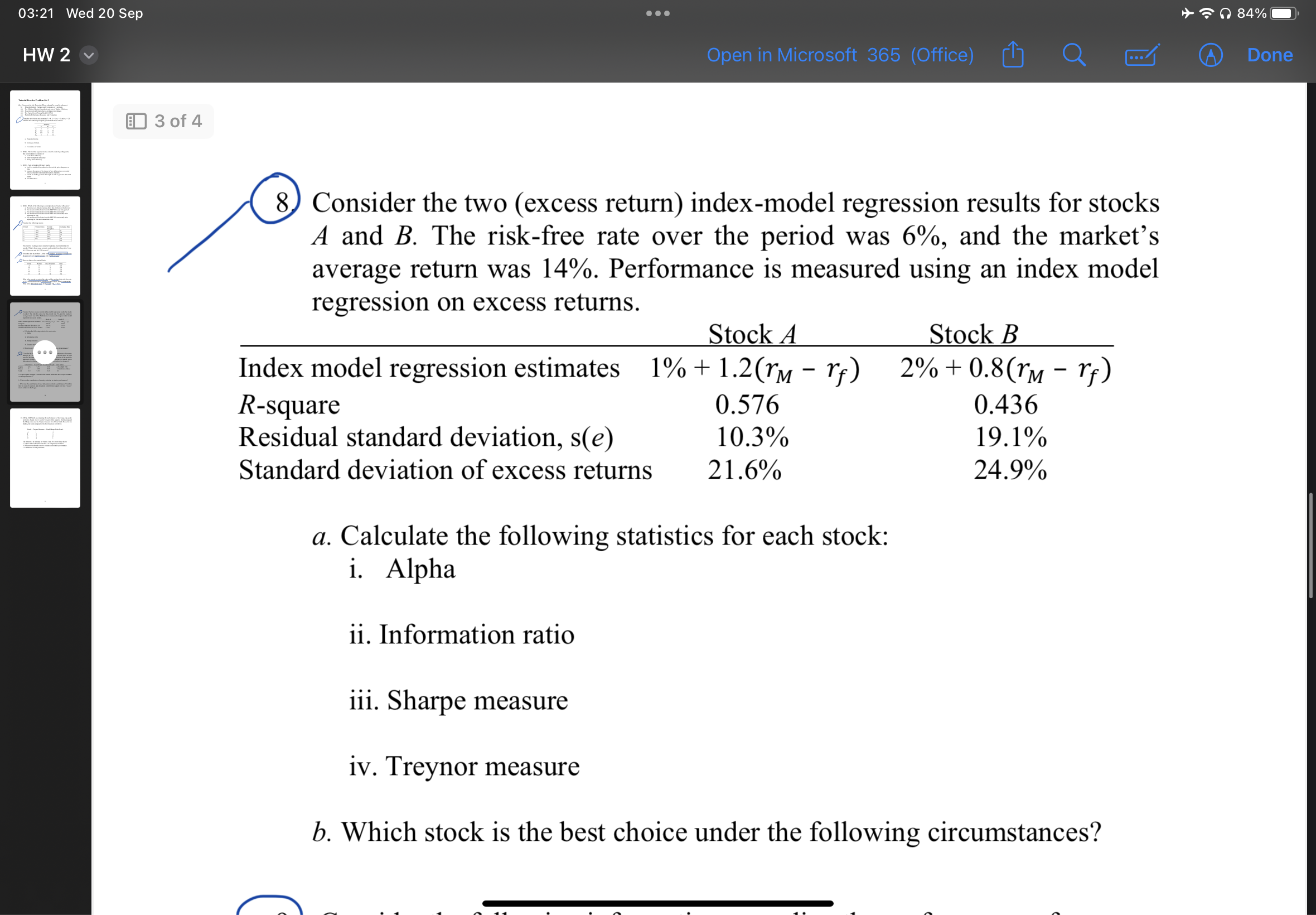 Solved Consider the two (excess return) index-model | Chegg.com