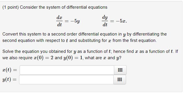 Solved: Consider The System Of Differential Equations Dxdt... | Chegg.com