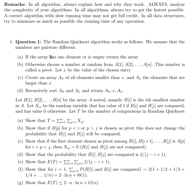 Solved Remarks: In all algorithm, always explain how and why | Chegg.com