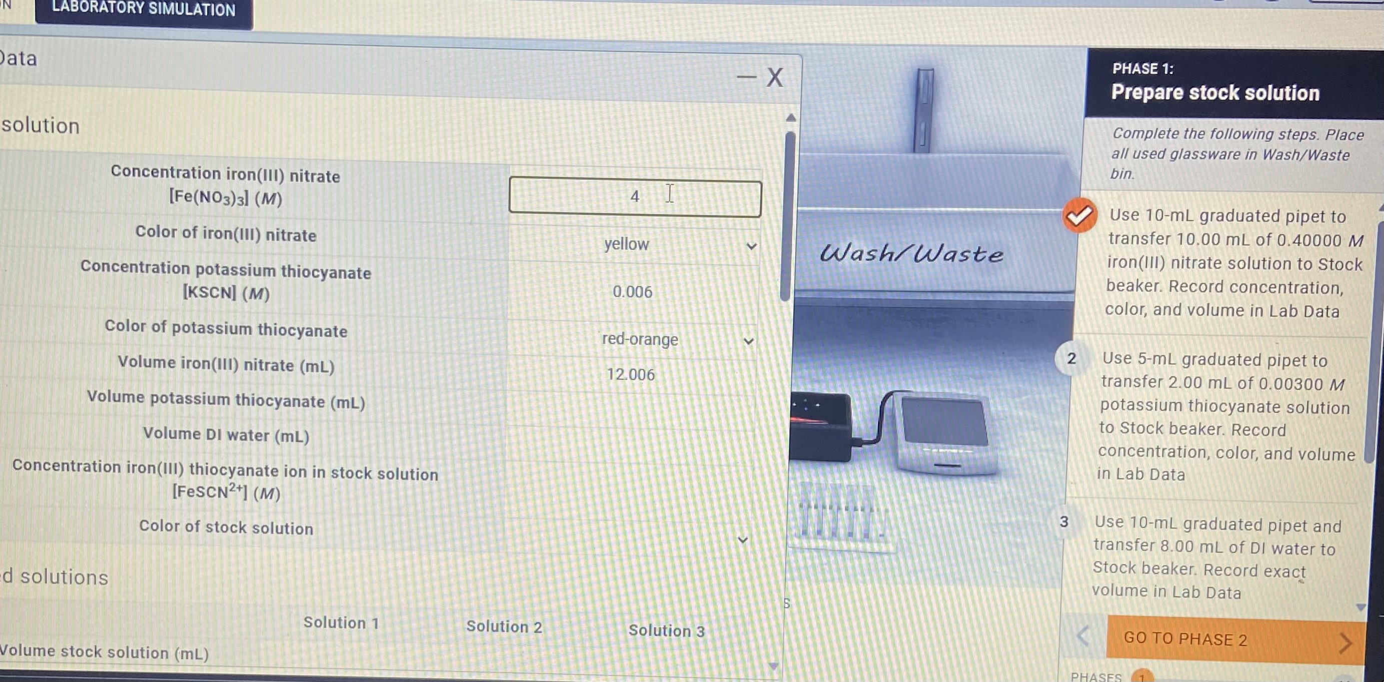 Solved PHASE 1: Prepare stock solution Complete the | Chegg.com