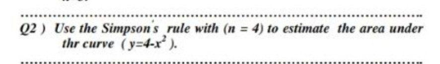 Solved 02) Use the Simpson's rule with (n = 4) to estimate | Chegg.com
