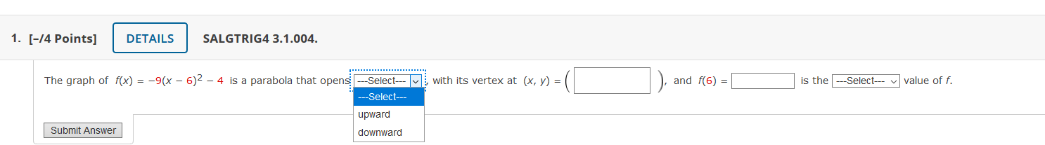 Solved 1. [-14 Points] DETAILS SALGTRIG4 3.1.004. The graph | Chegg.com