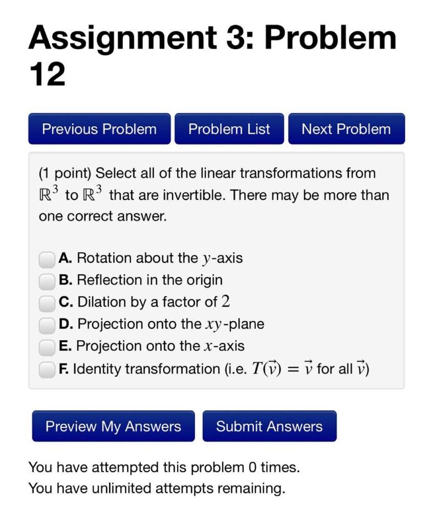 Solved Assignment 3: Problem 12 Previous Problem Problem | Chegg.com
