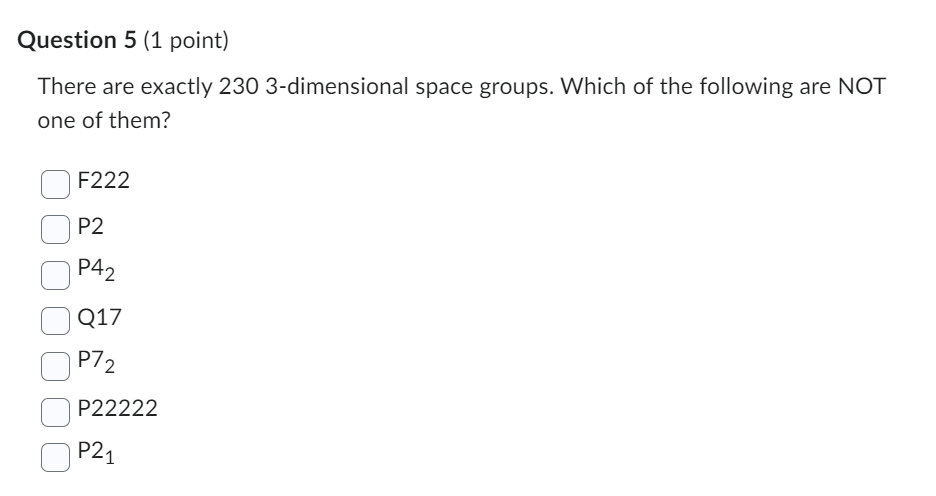 Solved There are exactly 230 3-dimensional space groups. | Chegg.com
