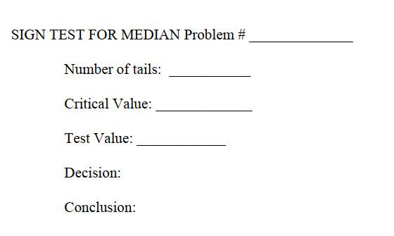 Solved 6. Use the sign test on the data below to answer the | Chegg.com