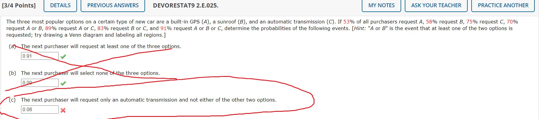 Solved [10/12 Points] DETAILS PREVIOUS ANSWERS DEVORESTAT9 | Chegg.com