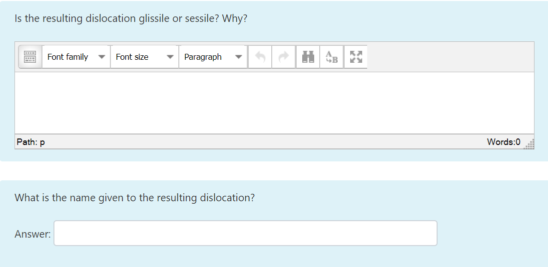 Is the resulting dislocation glissile or sessile? | Chegg.com