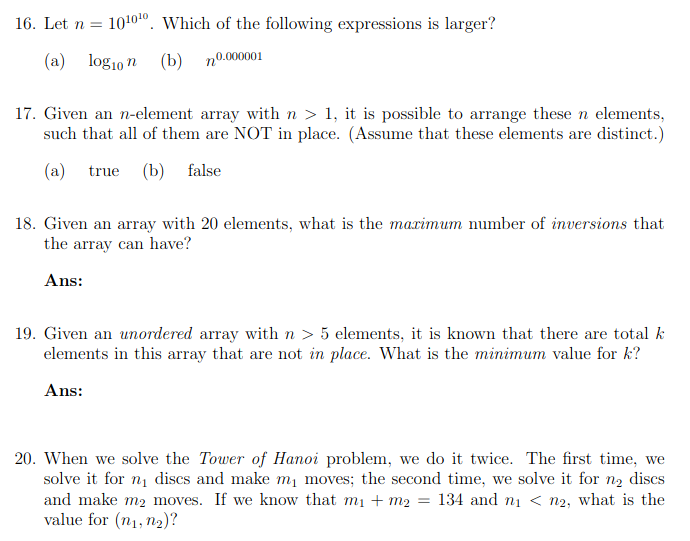 Solved 16. Let n=101010. Which of the following expressions | Chegg.com
