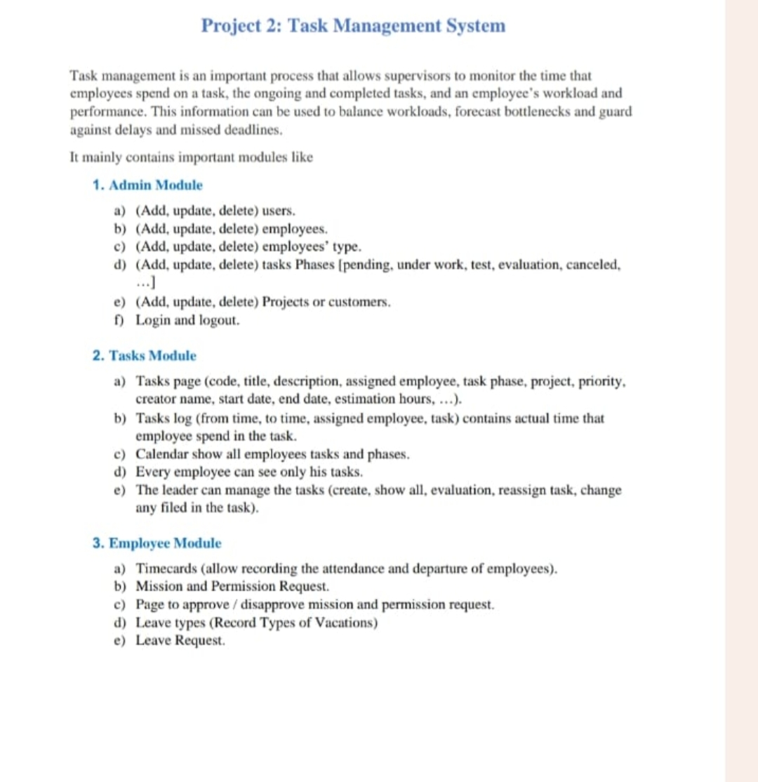 Solved Task management is an important process that allows | Chegg.com