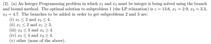 Solved An Integer Programming Problem In Which X1 and X3 0394