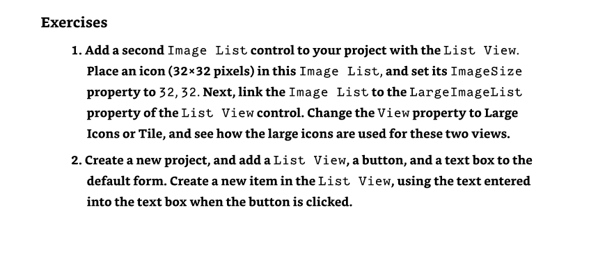 Solved 1. Add a second Image List control to your project | Chegg.com