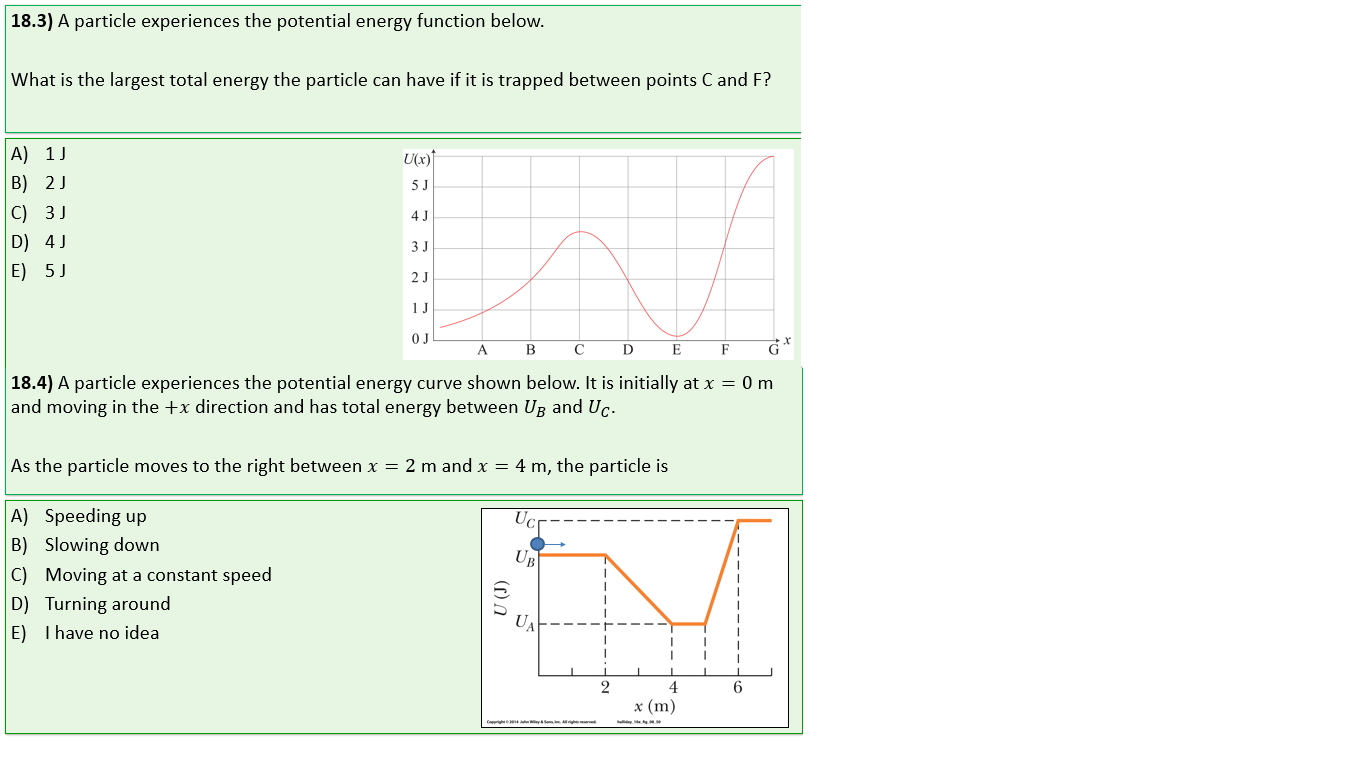 Solved 18.3) A particle experiences the potential energy | Chegg.com
