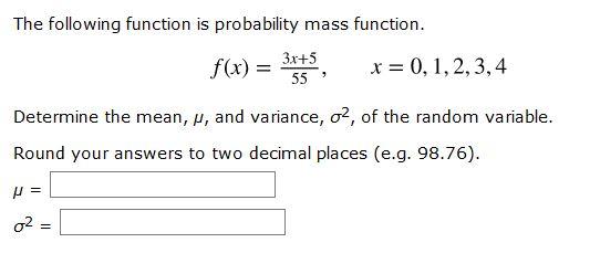 Solved The following function is probability mass function. | Chegg.com