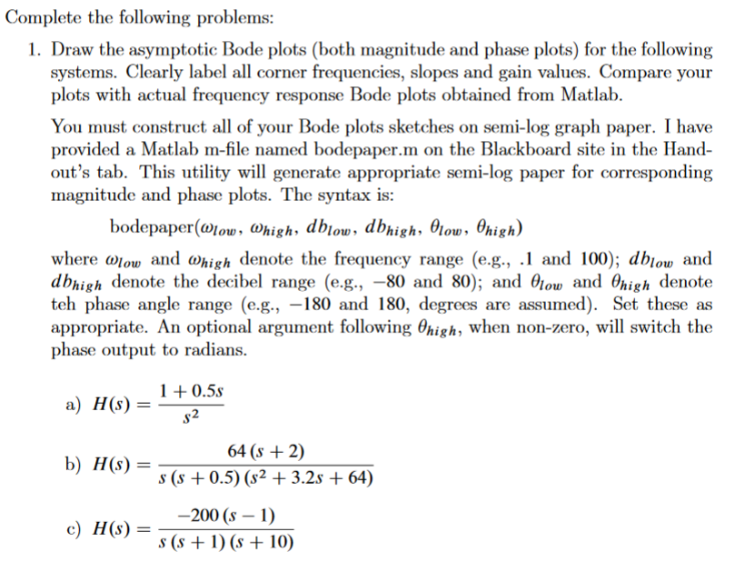 Solved Complete the following problems: 1. Draw the | Chegg.com