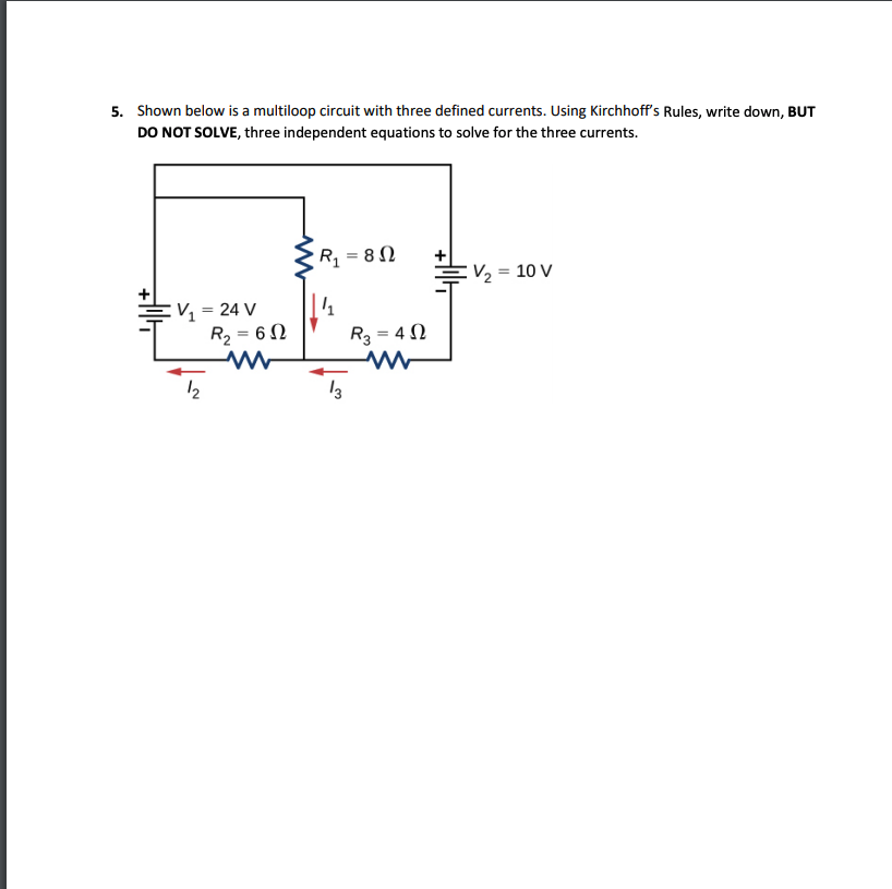Solved 5. Shown below is a multiloop circuit with three | Chegg.com