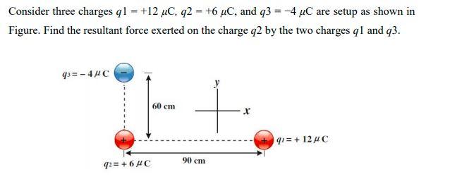 Solved Consider three charges q1 = +12 °C, q2 = +6uC, and q3 | Chegg.com