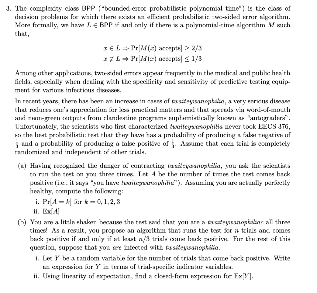 3. The complexity class BPP ("bounded-error | Chegg.com