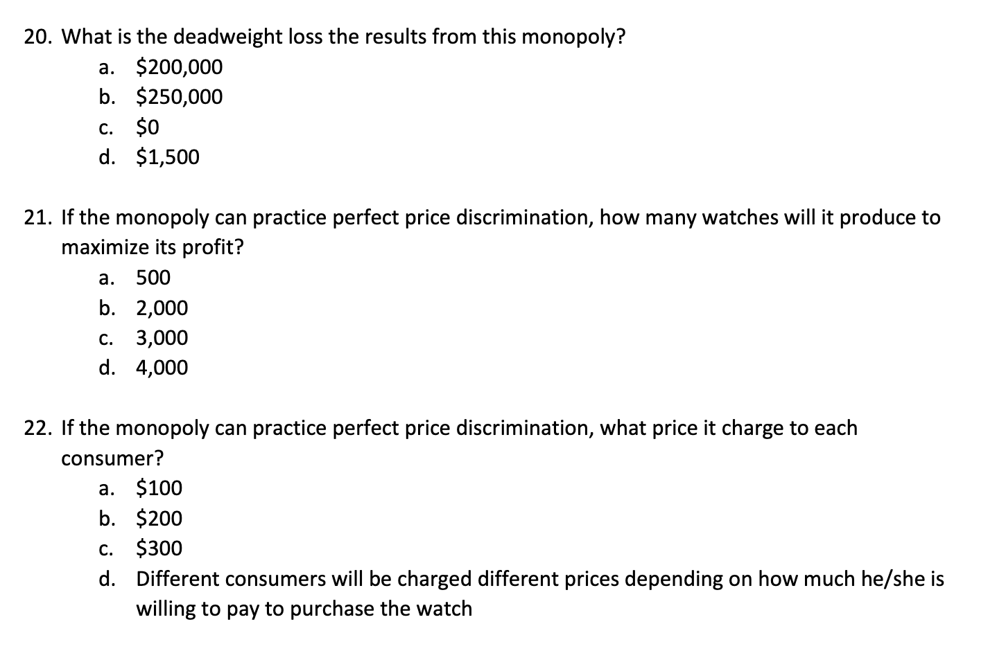 Solved A single-price monopoly operates in the watch market. | Chegg.com