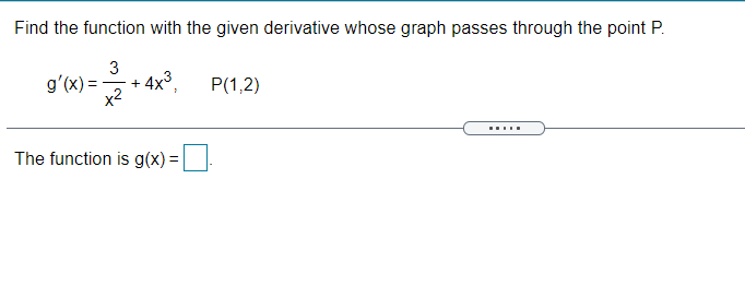 Solved Find the function with the given derivative whose | Chegg.com
