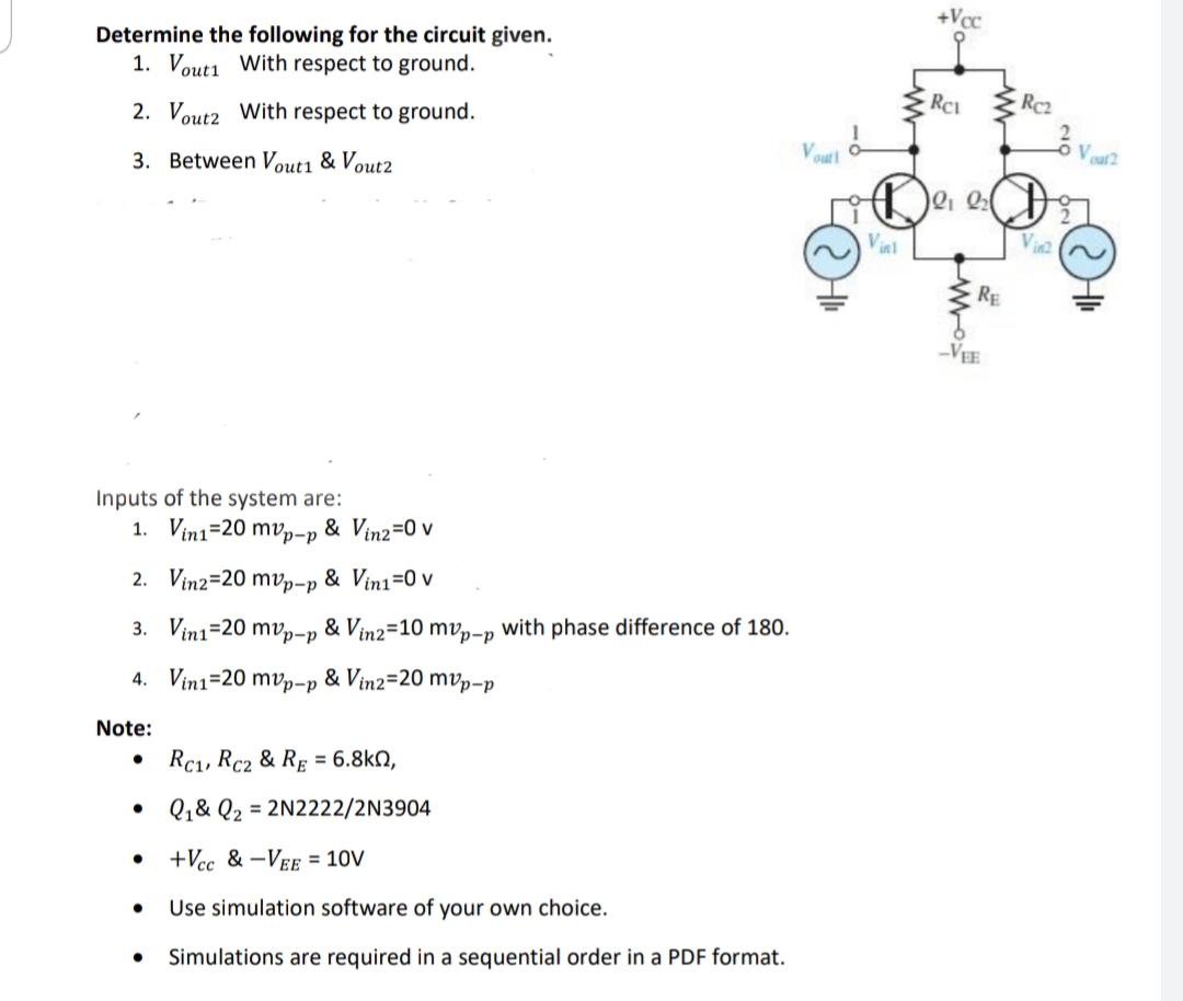 Solved Use Multisim software or LTspice and attach pictures | Chegg.com