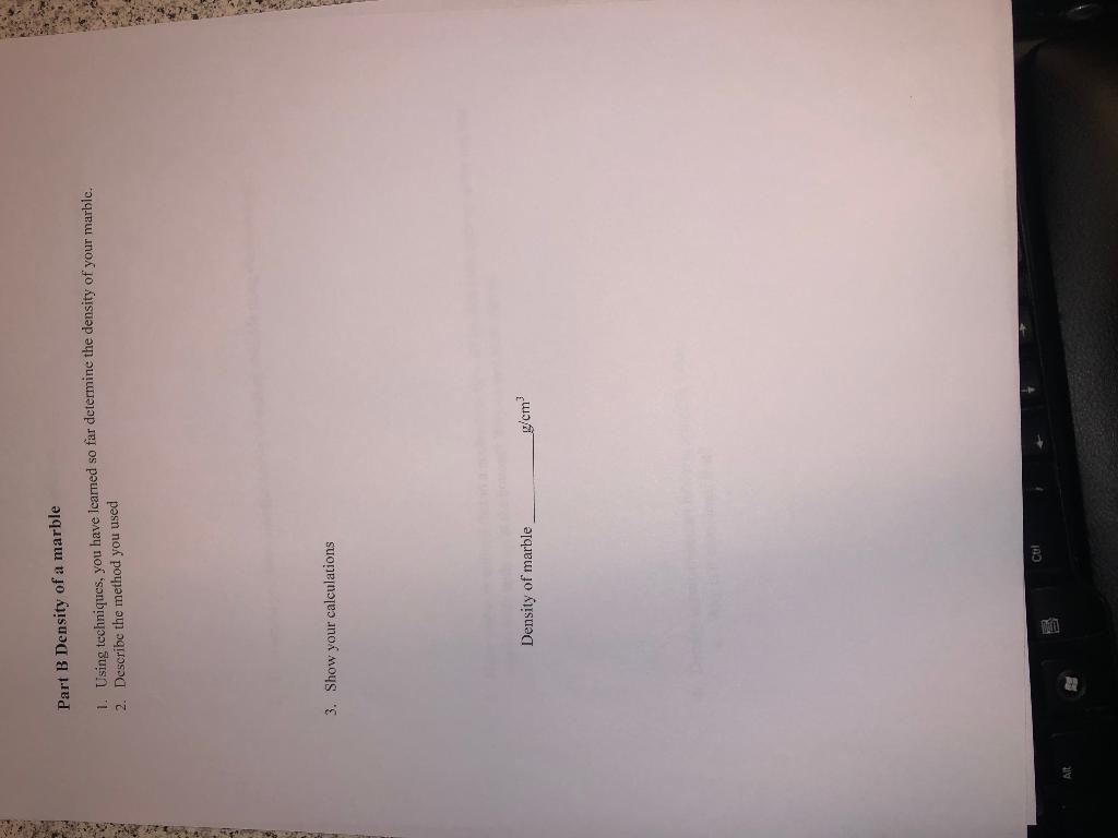 Solved Experiment 3 -Density of unknown Solids and Liquids | Chegg.com