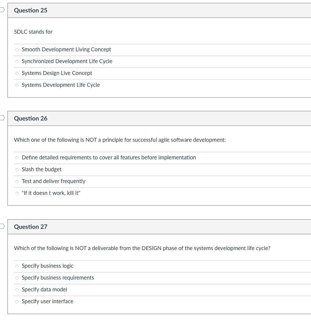 Solved Question 25 SDLC stands for Smooth Development Living | Chegg.com