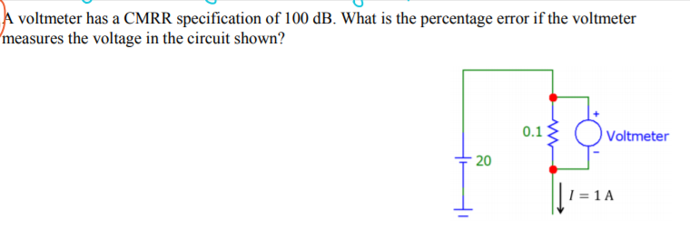 Solved A voltmeter has a CMRR specification of 100 dB. What | Chegg.com