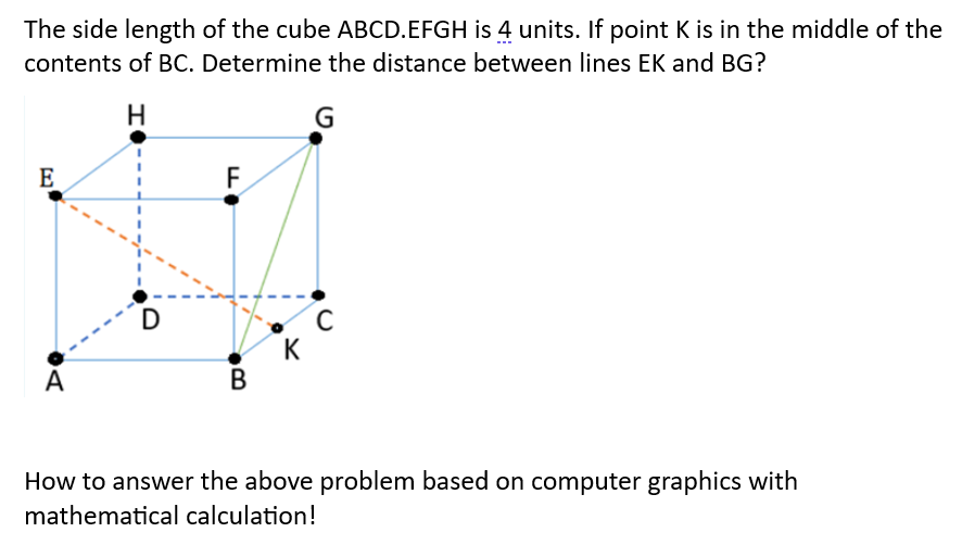 The side length of the cube ABCD.EFGH is 4 ﻿units. If | Chegg.com