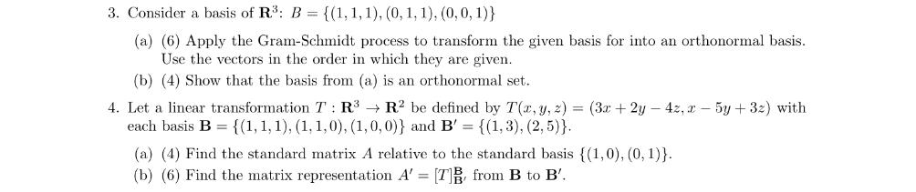 Solved 3. Consider a basis of R3: B = | Chegg.com