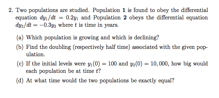 Solved 2. Two populations are studied. Population 1 is found | Chegg.com
