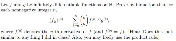 Solved Let f and g be infinitely differentiable functions on | Chegg.com