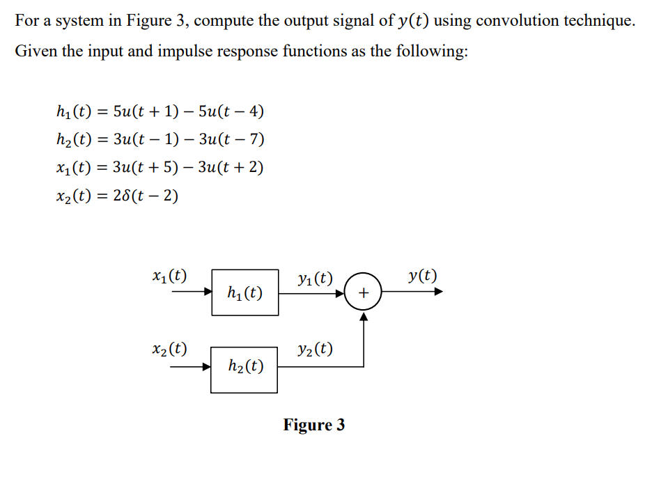 Solved For a system in Figure 3, compute the output signal | Chegg.com