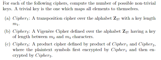 Solved For Each Of The Following Ciphers Compute The Number 