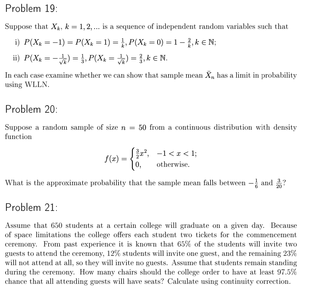 Solved Problem 19: = = Suppose that Xk, k = 1, 2, ... is a | Chegg.com