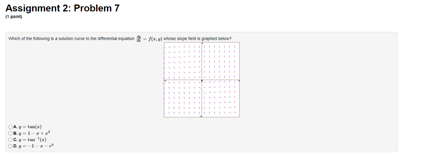 Solved Assignment 2: Problem 7 (1 point) Which of the | Chegg.com