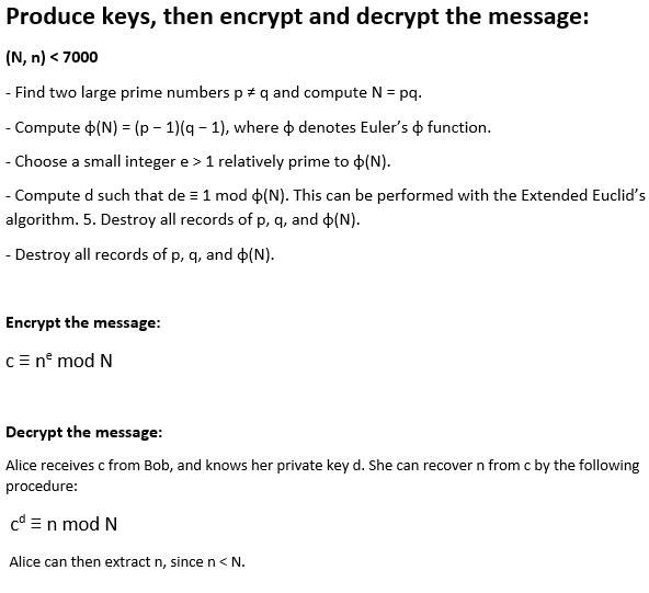 Solved Produce keys, then encrypt and decrypt the message: | Chegg.com