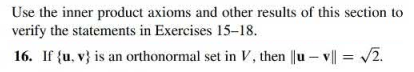 Solved Use the inner product axioms and other results of | Chegg.com