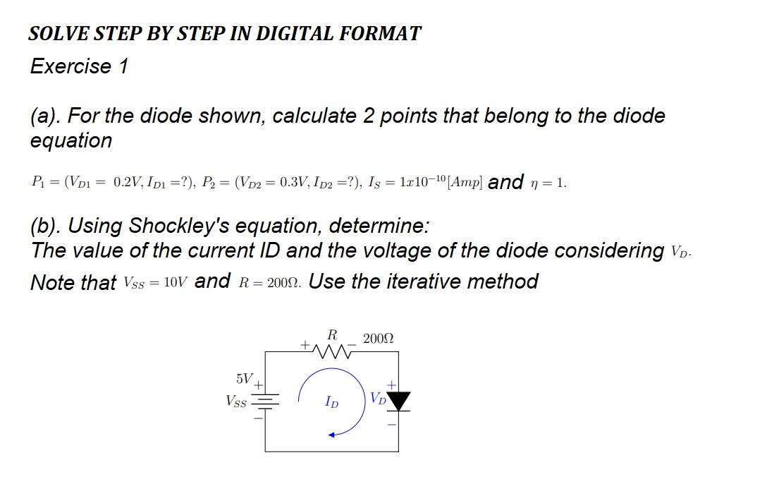 Solved (a). For the diode shown, calculate 2 points that | Chegg.com