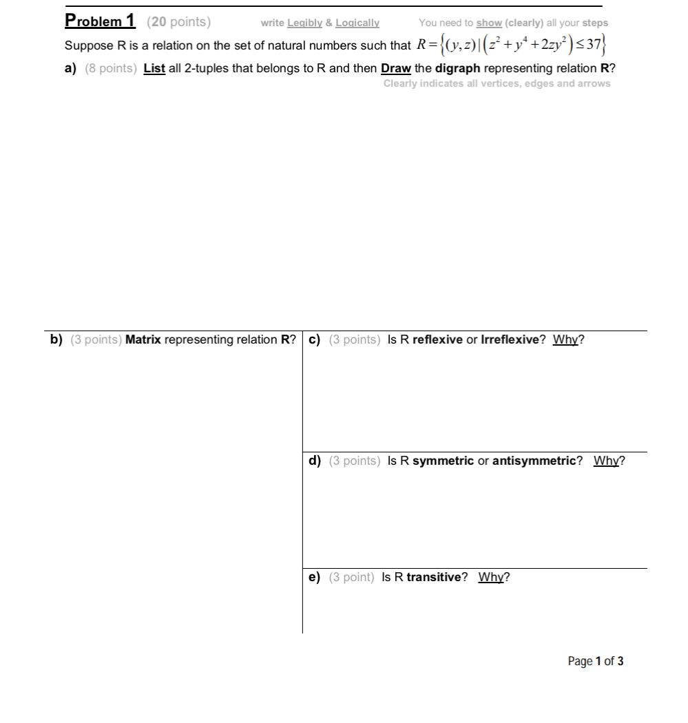 Solved Suppose R is a relation on the set of natural numbers | Chegg.com