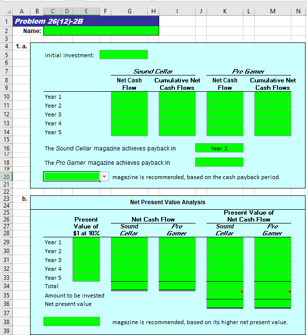 Solved Year PR 12-2B Cash payback period, net present value | Chegg.com