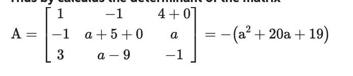 Solved (b) Solve by hand the equation det(A) = 0. from a) : | Chegg.com
