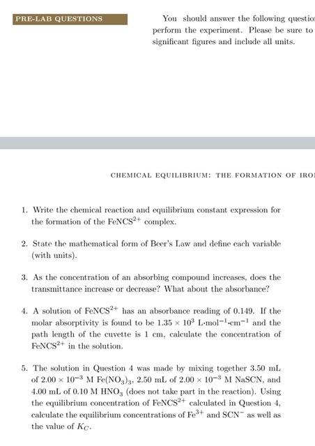 Solved PRE-LAB QUESTIONS You should answer the following | Chegg.com