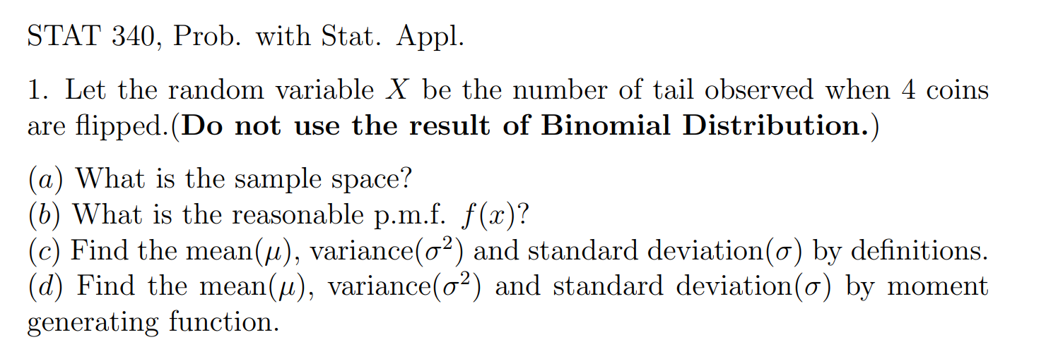 Solved STAT 340, Prob. with Stat. Appl. 1. Let the random | Chegg.com