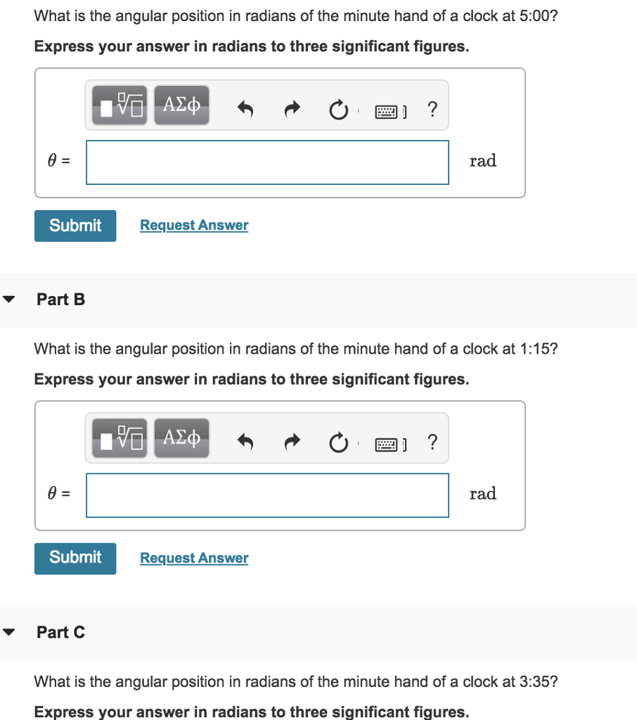 Solved What Is The Angular Position In Radians Of The Minute 