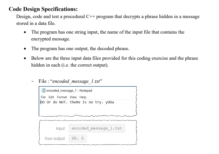 Solved Your goal for this Coding Challenge is to decrypt | Chegg.com