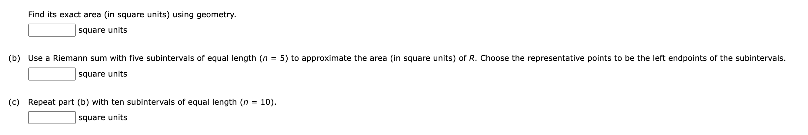 Solved Find its exact area (in square units) using geometry. | Chegg.com