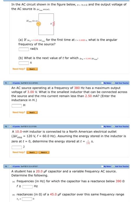 Solved In the AC circuit shown in the figure below, R 7 the | Chegg.com