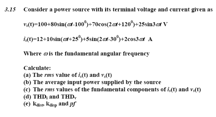Solved 3.15 Consider a power source with its terminal | Chegg.com