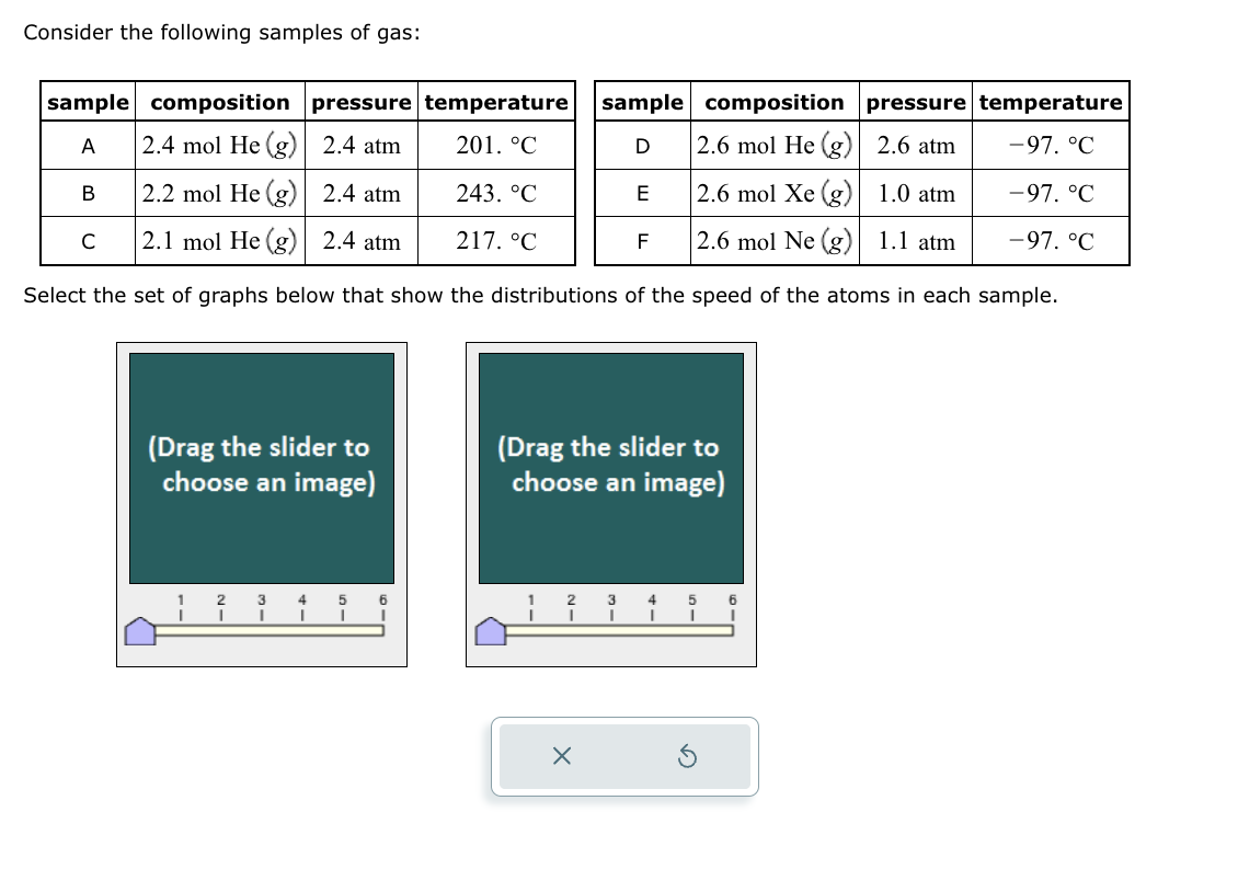 Solved Consider the following samples of gas: Select the set | Chegg.com